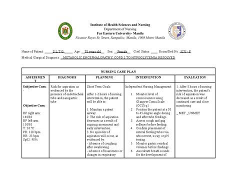 Ncp De20leon Jrejdjej Name Of Patient Sl G Age 78 Years Old