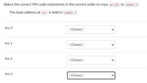 Select The Correct VM Code Statements In The Correct Chegg Com