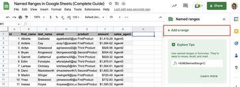 Named Ranges in Google Sheets (Complete Guide) | Layer Blog