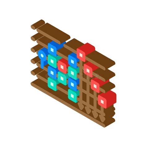 circuit quantum technology isometric icon vector illustration stock