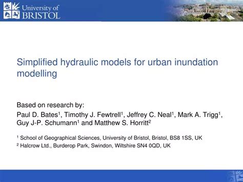 Ppt Simplified Hydraulic Models For Urban Inundation Modelling Powerpoint Presentation Id