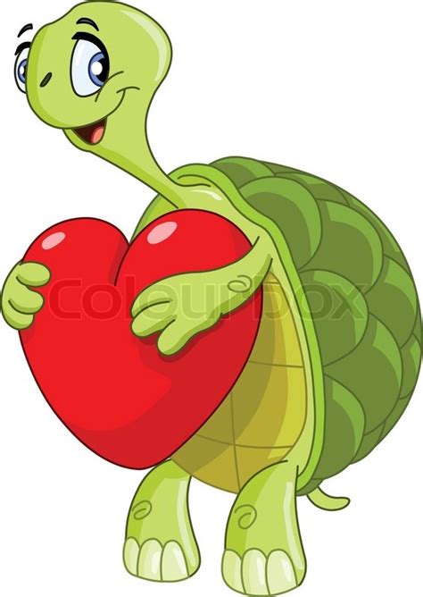 Turtle Holding A Heart Stock Vector Colourbox