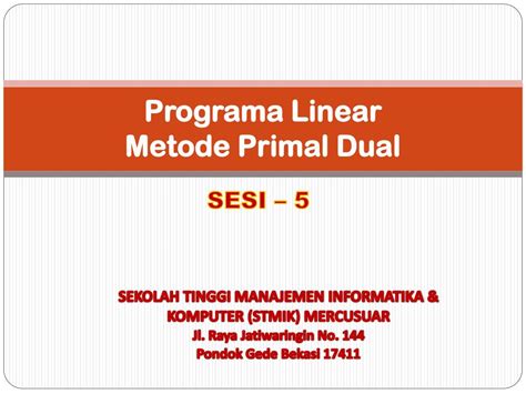 Ppt Programa Linear Metode Primal Dual Powerpoint Presentation Free