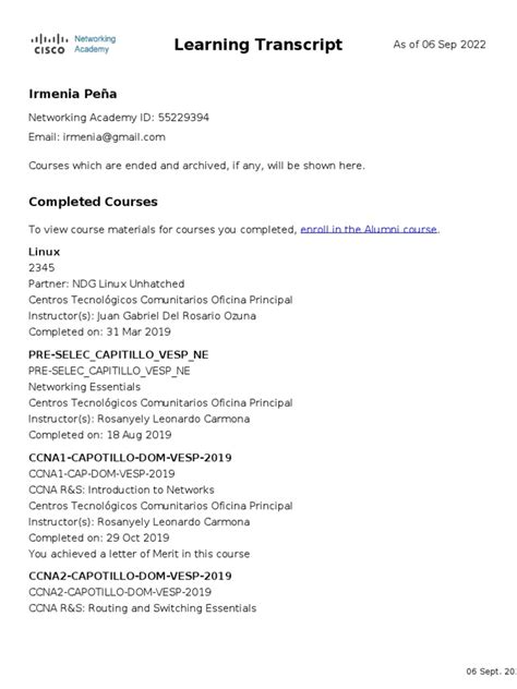Netacad Learning Transcript Pdf Netacad Learning Transcript Pdf