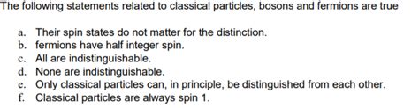 Solved The Following Statements Related To Classical