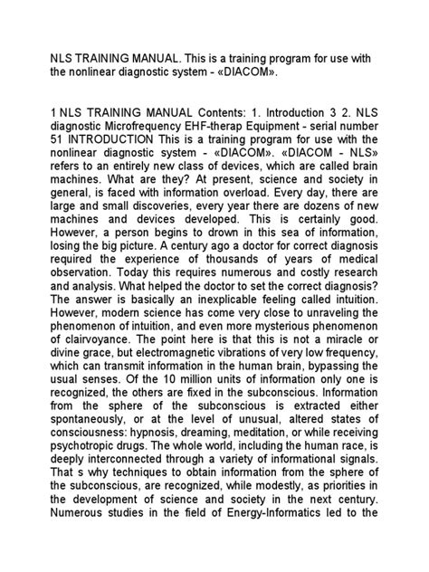 Nls Training Manual Diacom Pdf Medical Diagnosis Pathology