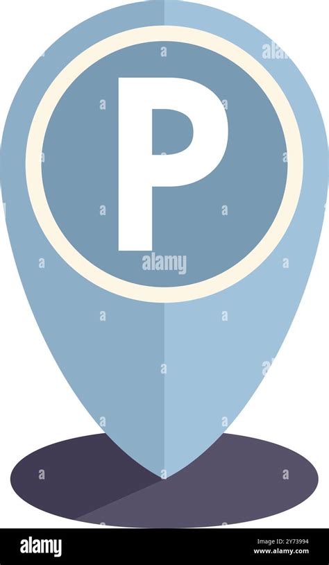 Blue Map Pin Pointing Parking Location With Letter P Inside Isolated