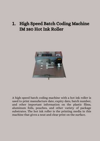 Batch Coding Machine Pdf