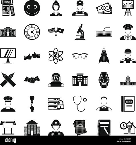 Atom Icons Set Simple Style Stock Vector Image And Art Alamy