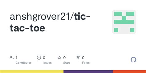 Github Anshgrover21tic Tac Toe