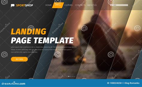 Template Vector Header With Diagonal Elements For Photo And Text Stock Vector Illustration Of