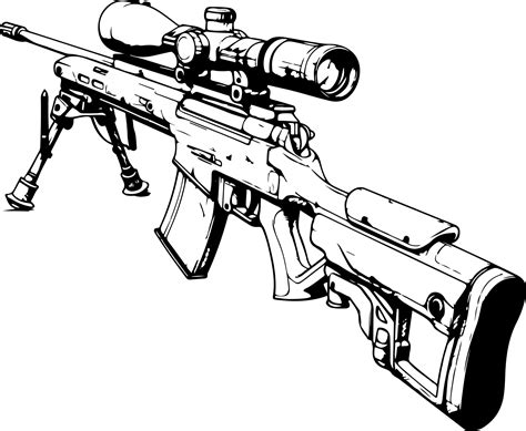 Free Sniper Rifle Military Background Black And White Svg Vector File