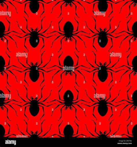 Spider Pattern Seamless Poisonous Dangerous Insect Background Vector Texture Stock Vector