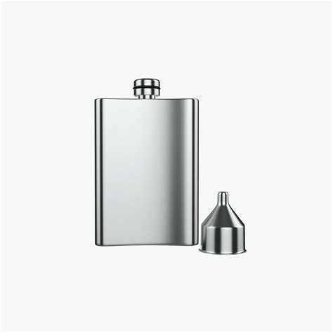 Flask Liquor Stainless Steel 01 3d Model Download Tableware On