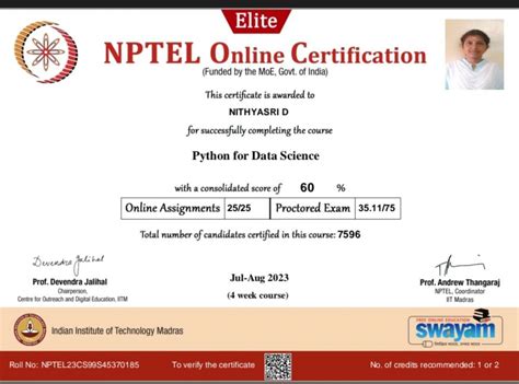 Nithyasri D On Linkedin Datascience Nptel Dataanalysis
