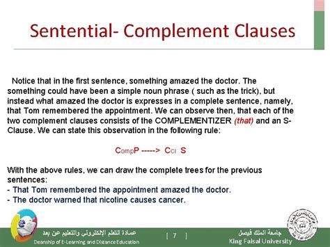 10 th lecture complement clauses deanship of elearning