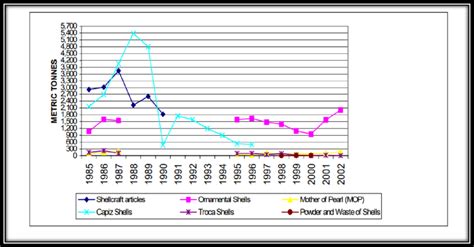 Quantity Of Shells And Shell Products Categorized Into Shell Craft