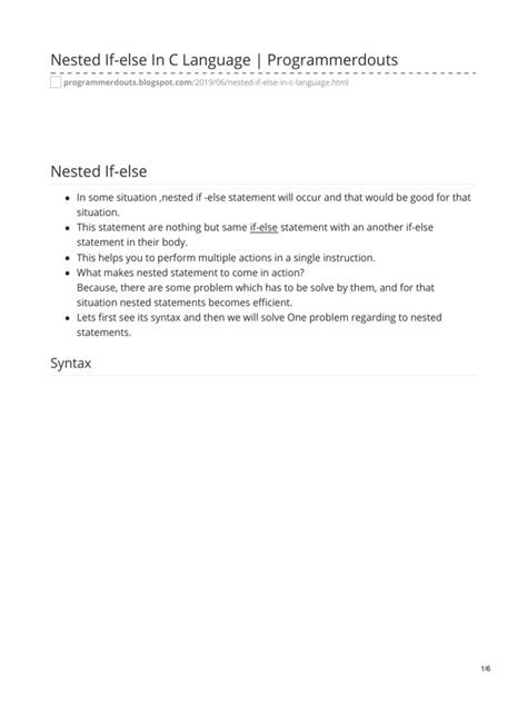 Nested If Else In C Pdf Notation Computer Science