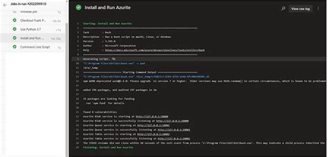 azuredevops automated testing using azure storage with azurite