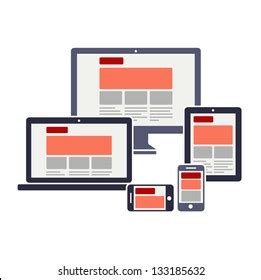 Fully Responsive Web Design Stock Vector Royalty Free Shutterstock