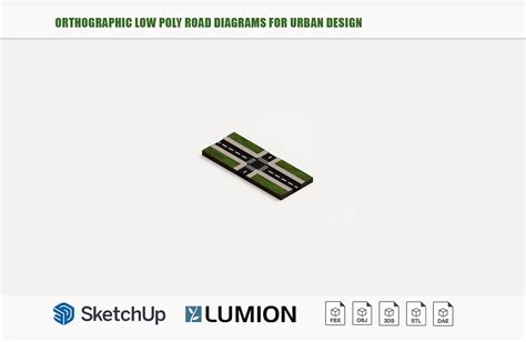 3d Model Orthographic Low Poly Road Diagrams For Urban Design Vr Ar Low Poly Cgtrader