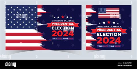 Set Of Vote 2024 Presidential Election Day In United States Election