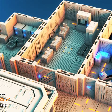 3d printable alcatraz scifi space prison terrains and props by project