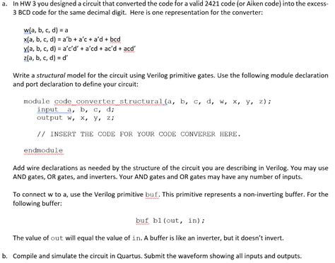 In Hw 3 You Designed A Circuit That Converted The