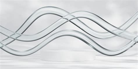 3d 흰색 연단 또는 포장 프레젠테이션 및 화장품을 위한 무대 추상적인 액체 곡선 유리와 그림자 배경이 있는 모형 제품 장면 3d 렌더링 받침대에 대한 스톡 사진 및 기타