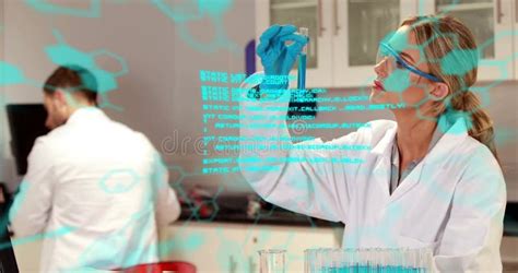 Image Of Scientific Data Processing Over Diverse Scientists In Laboratory Stock Image Image Of