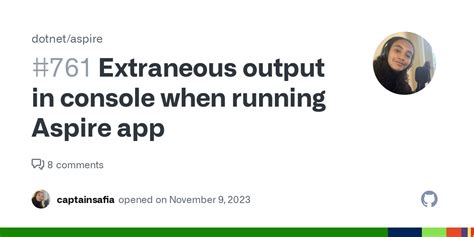 extraneous output in console when running aspire app · issue 761