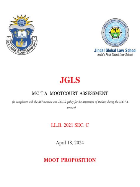 Moot Proposition Of Mcta Assessment 2024 Pdf Heart Intravenous