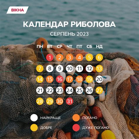 Місячний календар риболовлі на серпень 2023 коли клюватиме риба