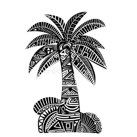 Polynesian Tribal Palm Tree Tropical Island Vibes Detailed Maori