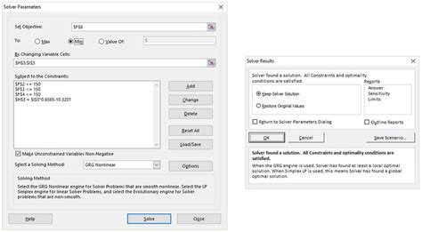 17 Setup Of The Solver Dialogue Box Download Scientific Diagram