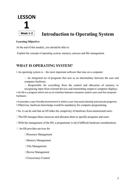 Operating System Module Pdf