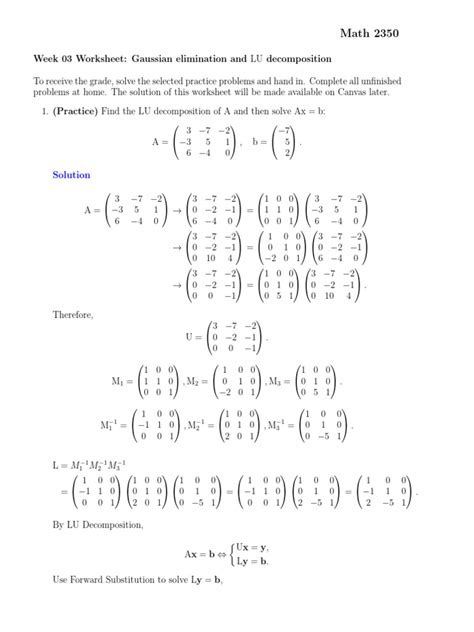 2350 Wksht03 Sol Pdf Applied Mathematics Mathematical Physics