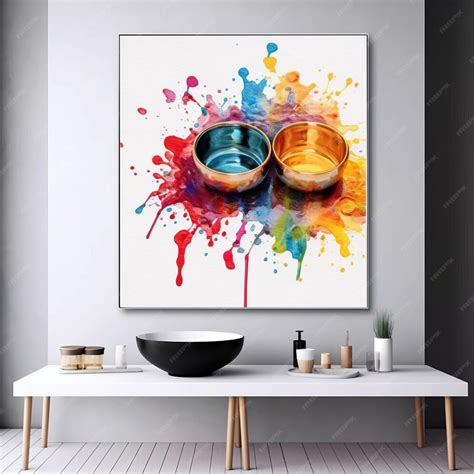 Premium Photo Sink Abstract Expressionism Art Style White Backgro