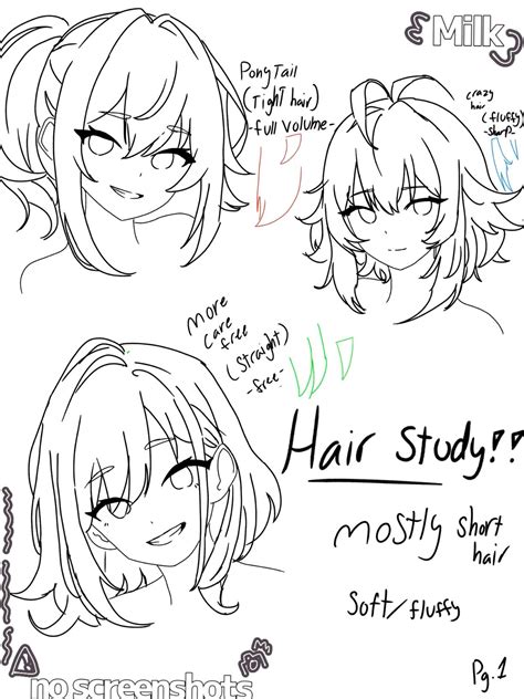 Hair Study In 2025 How To Draw Anime Hair How To Draw Hair Drawing