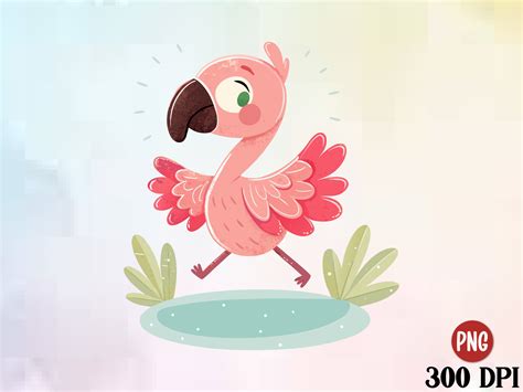 Flamingo Chibi Clipart 10 Graphic By Art King · Creative Fabrica