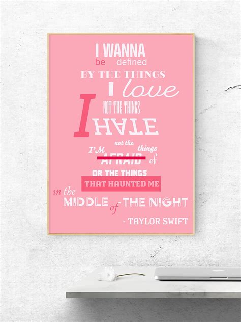 Daylight Lyric Poster Taylor Swift Lover Pink Motivational Etsy