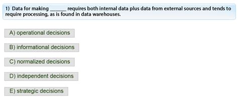 solved 1 data for making requires both internal data plus