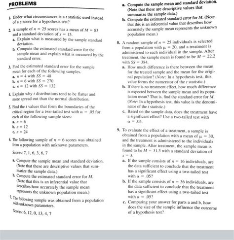 Solved PROBLEMS A Compute The Sample Mean And Standard Chegg