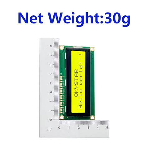 Lcd 16x2 Display Lcd Module Hd44780 Controller Yellow Green Backlight