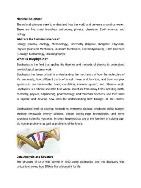 Natural Science Intro Pdf Biophysics Molecular Biophysics