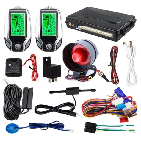 Way PKE Car Alarm System With Rechargeable LCD Display Leading Car Alarm Remote Starter