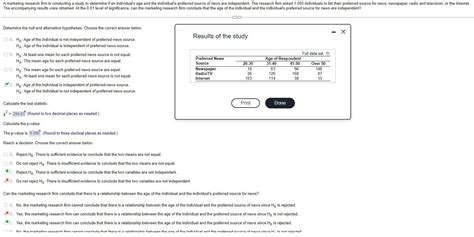 Solved Determine The Null And Alternative Hypotheses Choose