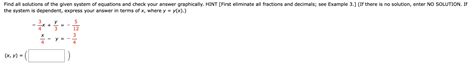 Solved Find All Solutions Of The Given System Of Equations