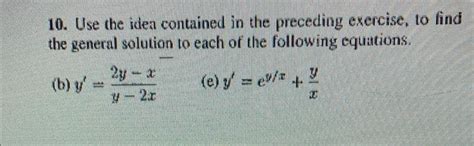 solved 10 use the idea contained in the preceding exercise