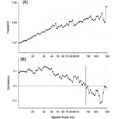 3 Fractal Analysis Results Versus Spatial Scale A Fractal Dimension